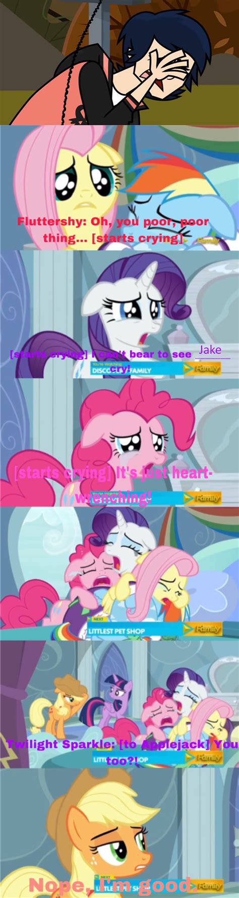 Mane 6 Are Sad About Jake Crying By Nicolefrancesca On Deviantart