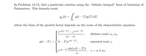 Solved In Problems 13 15 Find A Particular Solution Using