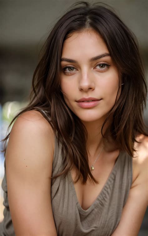 A Close Up Of A Woman With Long Hair And A Tank Top Seaart Ai