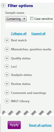 Filter Options