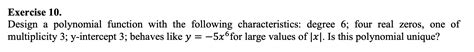 Solved Exercise Design A Polynomial Function With The Chegg Com