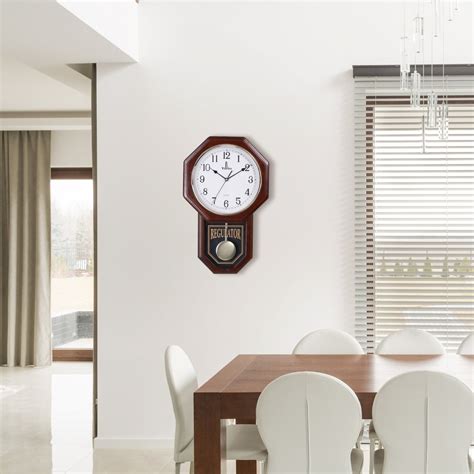 Pendulum Wall Clock Regulator Clock Schoolhouse Clock Etsy