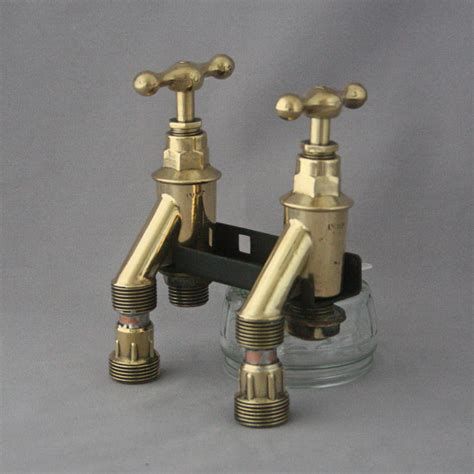 Unusual Early 1900s Antique Basin Taps Architectural Decor