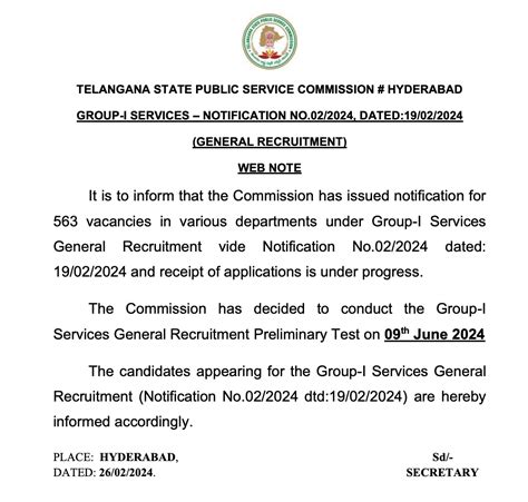Tspsc Group 1 Notification 2024 Out For 563 Posts