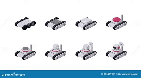 Step By Step Instructions For Assembling A Gray Robot On Wheels Vector