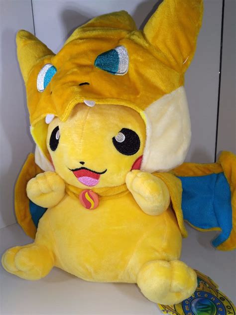 Pikachu Cosplay Mega Charizard Y Pokemon Peluche 35cm Grande 16990