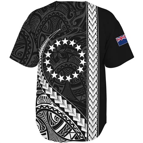 Cook Islands Baseball Shirt Tribal Polynesian Coat Of Arms