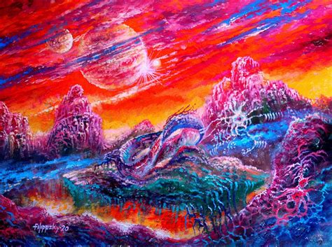 Космический пейзаж с формами жизни. - Фэнтези