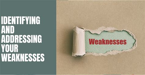 Identifying And Addressing Your Weaknesses