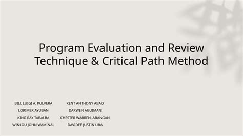 Pert Pcmnetwork Analysis In Project Managementpptx