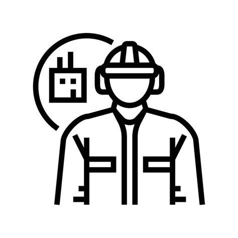 Manufacturing Engineer Technology Line Icon Vector Illustration