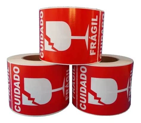 Rollo 500 Etiquetas Fragil Autoadheribles 4 X 6 PuLG 4x6 En Venta En