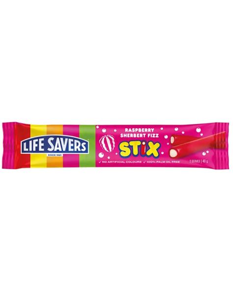 Lifesavers Fizz Stix Raspberry 40g Sweet Chocolate Warehouse
