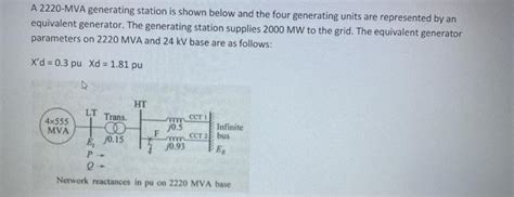 A MVA Generating Station Is Shown Below And The Chegg Com