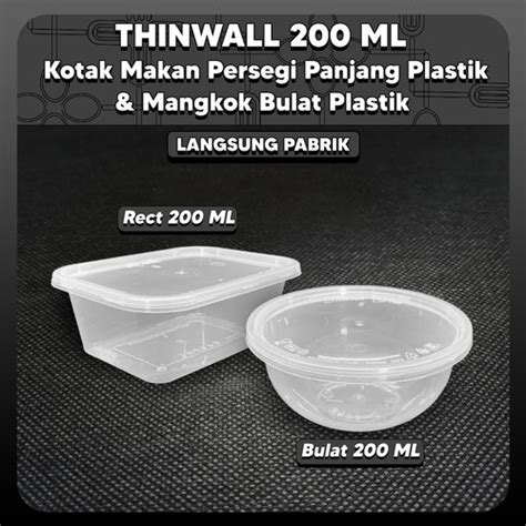 Promo Thinwall 200 Ml Kotak Makan Plastik Food Container Bulat
