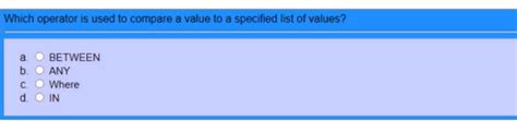 Which Operator Is Used To Compare A Value To Studyx