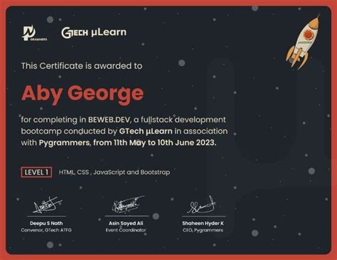 Aby George On Linkedin I Completed Level 1 Of Bewebdev Bootcamp
