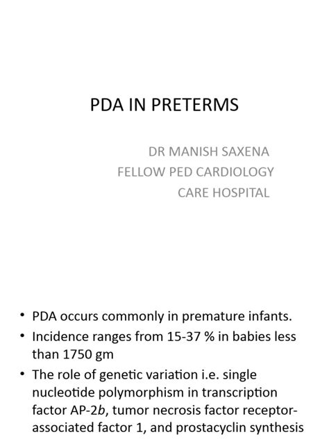Pda In Preterm Pdf Preterm Birth Fetus
