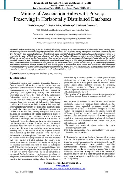 Pdf Mining Of Association Rules With Privacy Preserving In Horizontally Distributed Databases