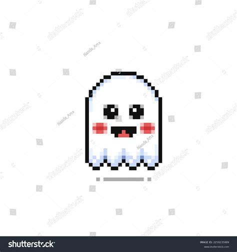 Cute Ghost Pixel Art Style Stock Vector Royalty Free 2259235989