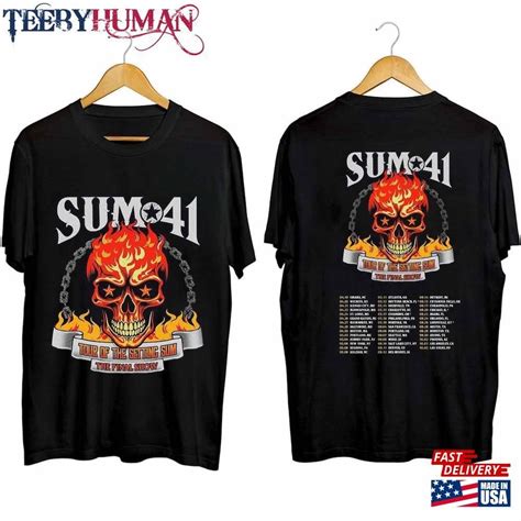Sum 41 2024 2025 Tour Shirt Sum 41 Tour Of The Setting Sum Shirt The
