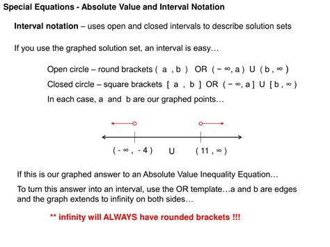 Ppt Special Equations Absolute Value And Interval Notation Powerpoint Presentation Id 4918692