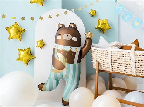 Balon Foliowy Miś Błękitny 55 X 90 Cm 1 Szt Dobra Cena Sklep