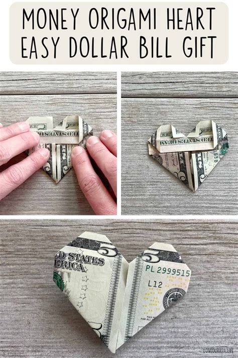 Phong Tran Origami Dollar Bill Origami Winged Heart How To Make A Heart