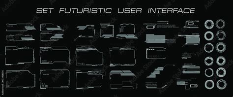 Set Of Futuristic User Interface Dialog Boxes Circles And Targets
