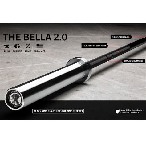 Гриф олимпийский тренировочный The Bella Rogue, 15 кг, 25 мм, женский ...