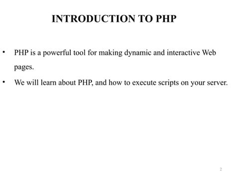 Lecture 6 Introduction To Php And Mysql Pptx