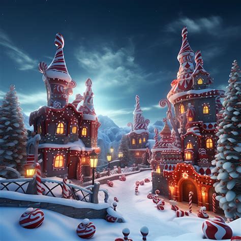 Premium Photo 3d Render Of Christmas Scene