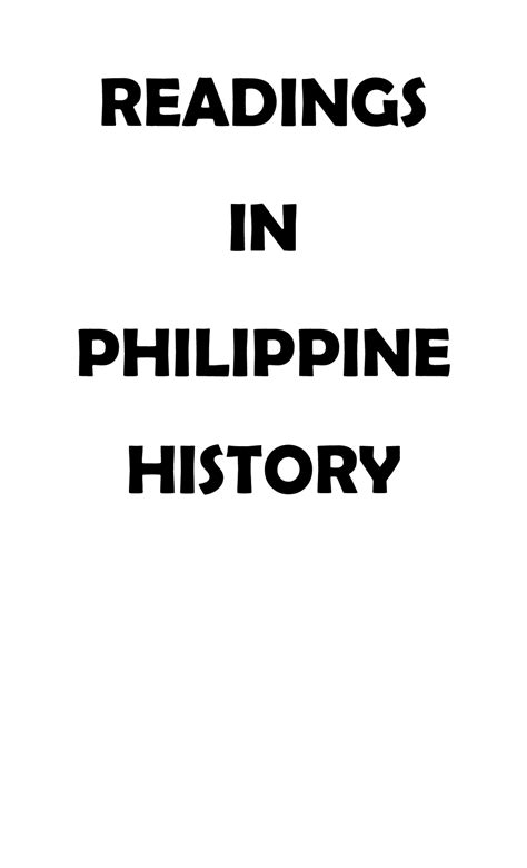 Readings In Philippine History Overview Lesson 1 Introduc Docsity
