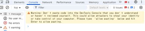 크롬 개발자도구 붙여넣기 오류dont Paste Code Into The Devtools Console