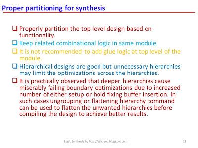 ASIC System On Chip VLSI Design Proper Partitioning For Synthesis