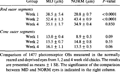Comparison Of Outer Segment Lengths Download Table