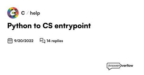 Python To Cs Entrypoint C