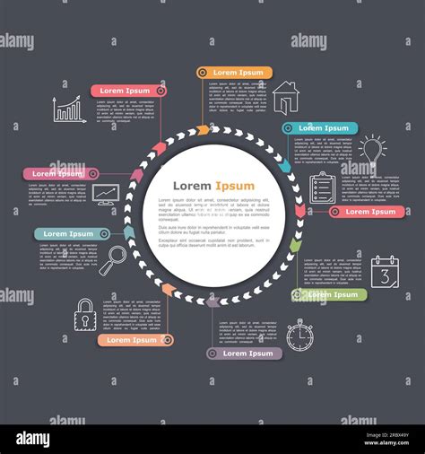 Circle Infographics Template Round Cycle Diagram Or Workflow Circle