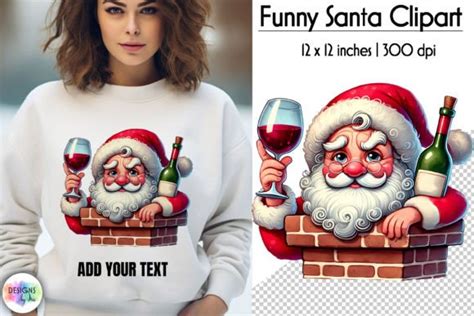 Funny Santa Clause Christmas Clipart Graphic By Designs By Ira