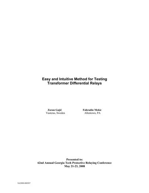 Pdf Testing Of Transformer Diff Relay Dokumen Tips
