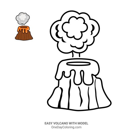 Volcano Coloring Page