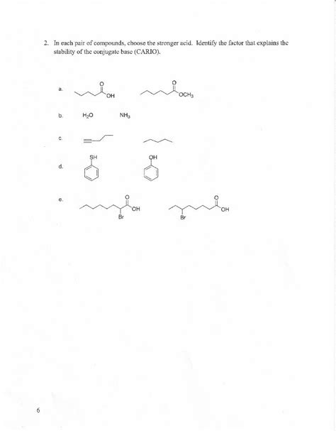 Solved In Each Pair Of Compounds Choose The Stronger Acid