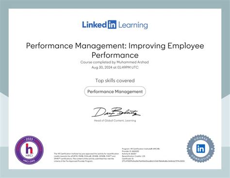 muhammed arshad on linkedin certificate of completion