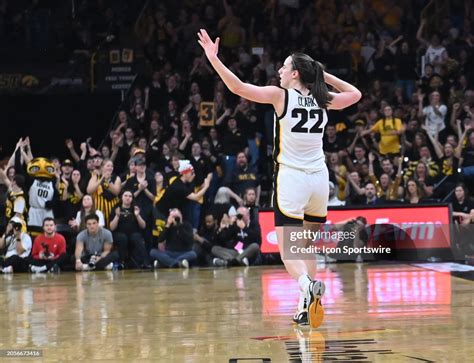 Iowa Guard Caitlin Clark Reacts After Hitting A Three Point Shot
