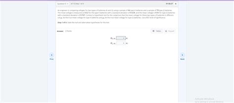 solved step 1 of 4 state the null and alternative