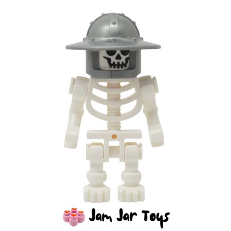 Lego Skeleton Halloween Figure Silver Knight Helmet With Chinstrap And