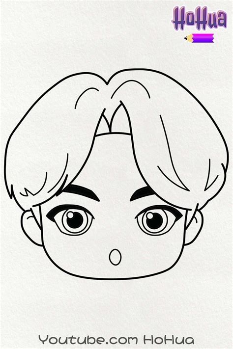Chibi Jimin From Tinytan Bts Line Art Coloring Page By Hohua Artofit