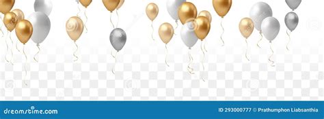 Happy Birthday Holiday Balloons Design Colorful Party Flags And Ribbons Falling On Background