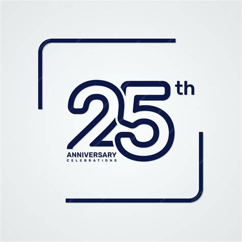 Premium Vector 25th Anniversary Logo Design With Double Line Style