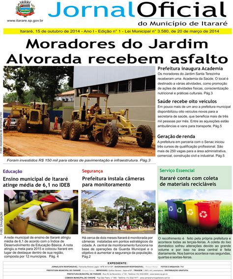 Prefeitura Lança Jornal Oficial Do Município Prefeitura De Itararé